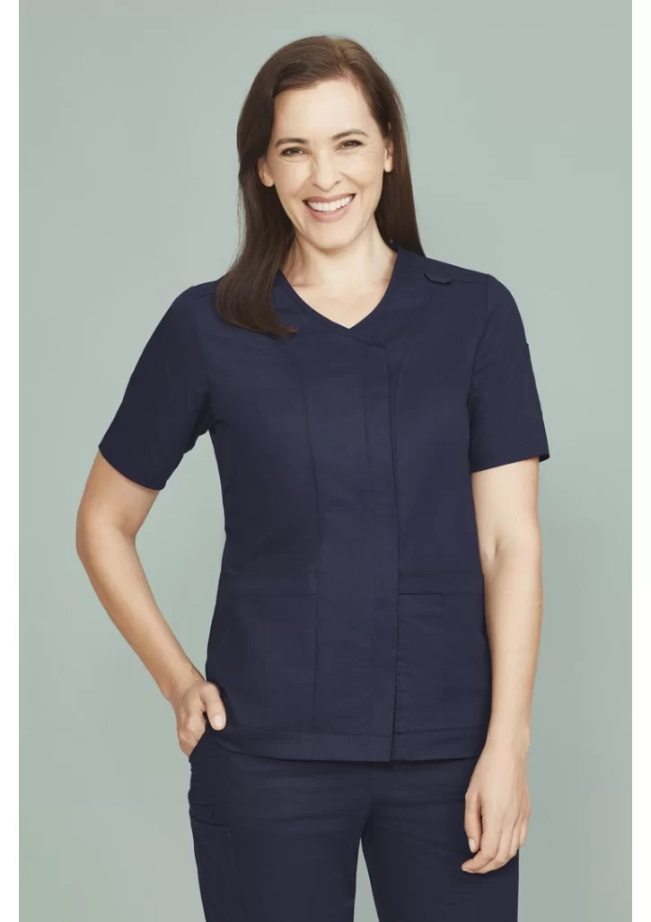 Womens Parks Zip Front Crossover Scrub Top
